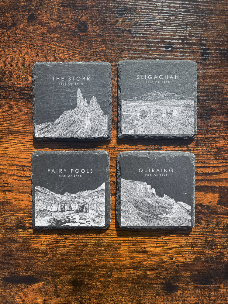 Isle of Skye Set of Coasters ⇻ Sketch – Etching Summit