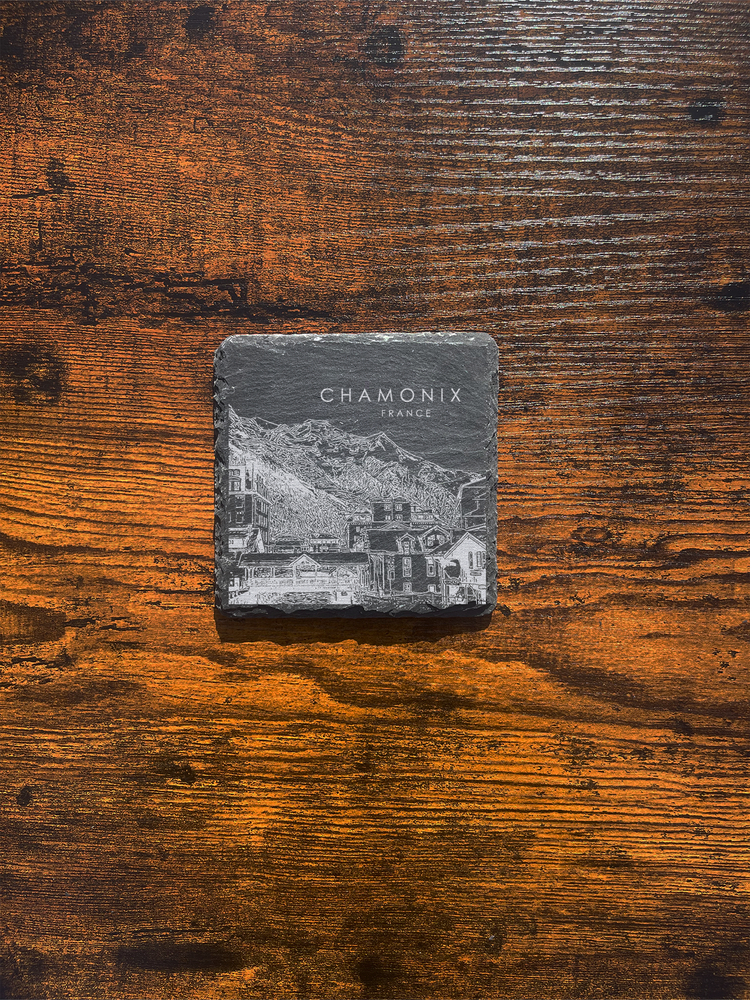 Chamonix France Slate Coaster – Etching Summit