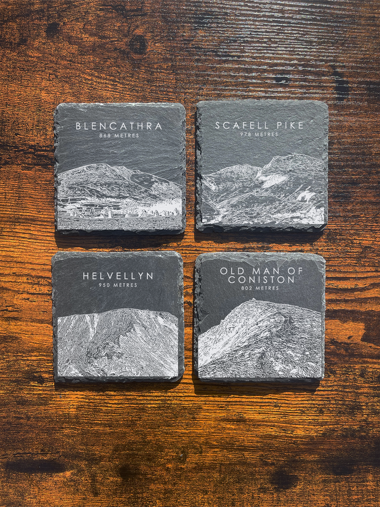 Lake District Set of Coasters ⇻ Sketch – Etching Summit